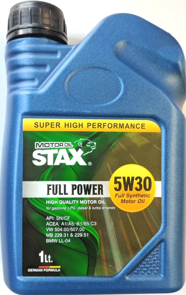 5W-30 Full Power Synthetic Motor Oil Συσκ.1-Lt (STAX OIL) - Oils moto auto